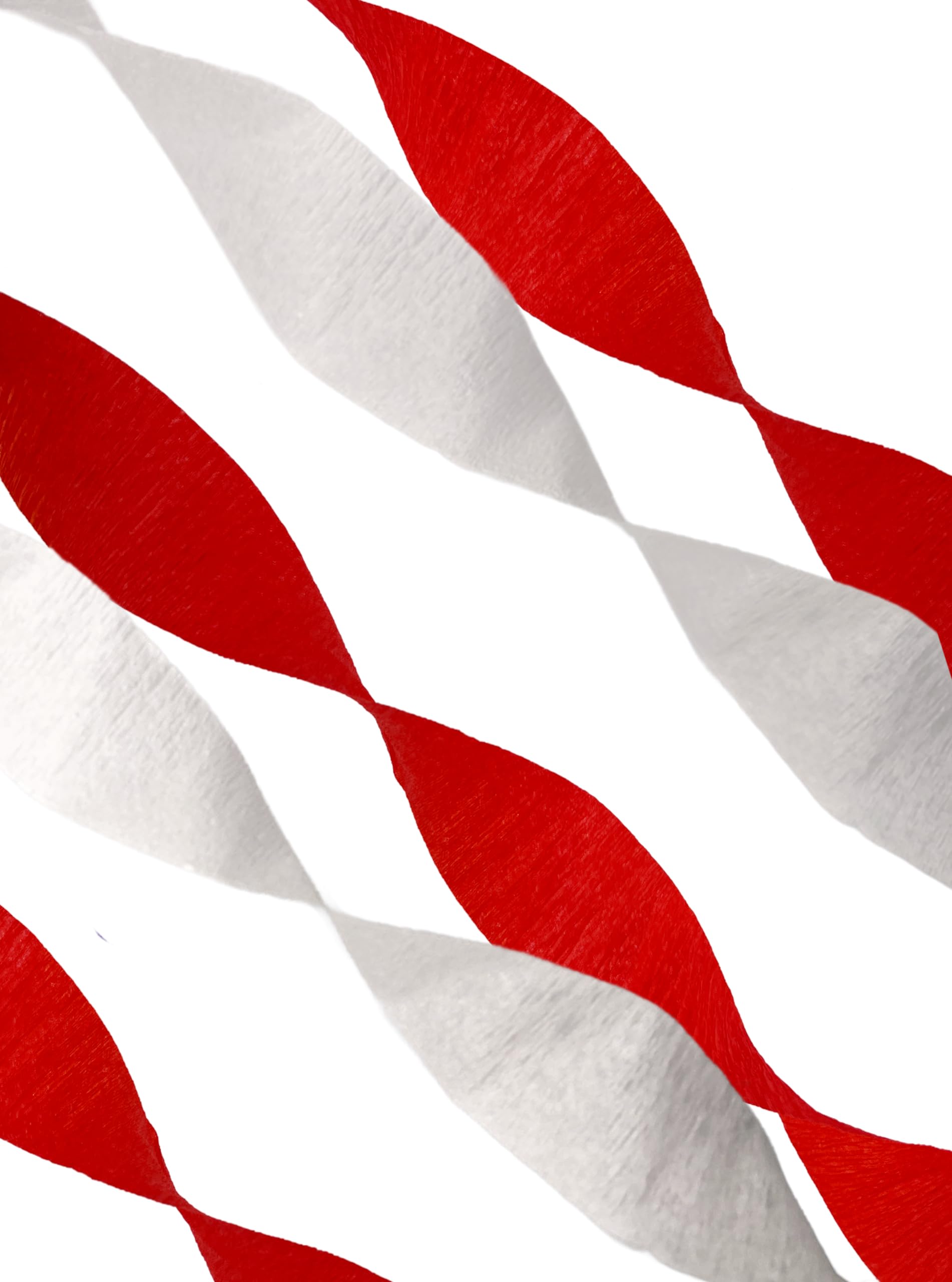 Red and White Crepe Paper Streamers (2 Rolls Each Color) MADE IN USA!