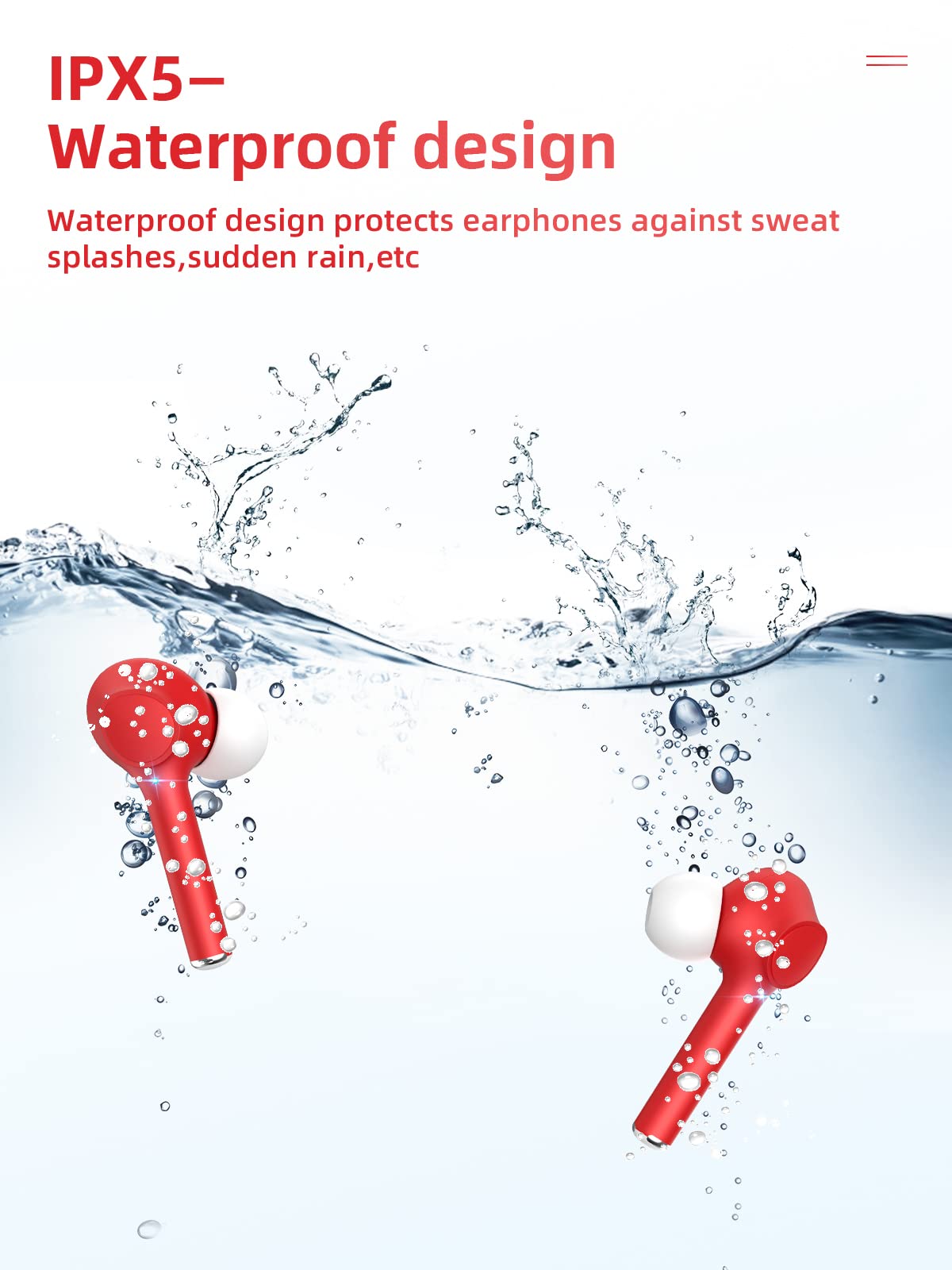 Earbuds Wireless Bluetooth,Noise Cancelling ENC Clear Call Ear Buds with 4 Mic,Bluetooth Headphones 4 Dynamic Drivers,Waterproof Wireless Earbuds,Touch Control Earphones for iPhone Android (Red)