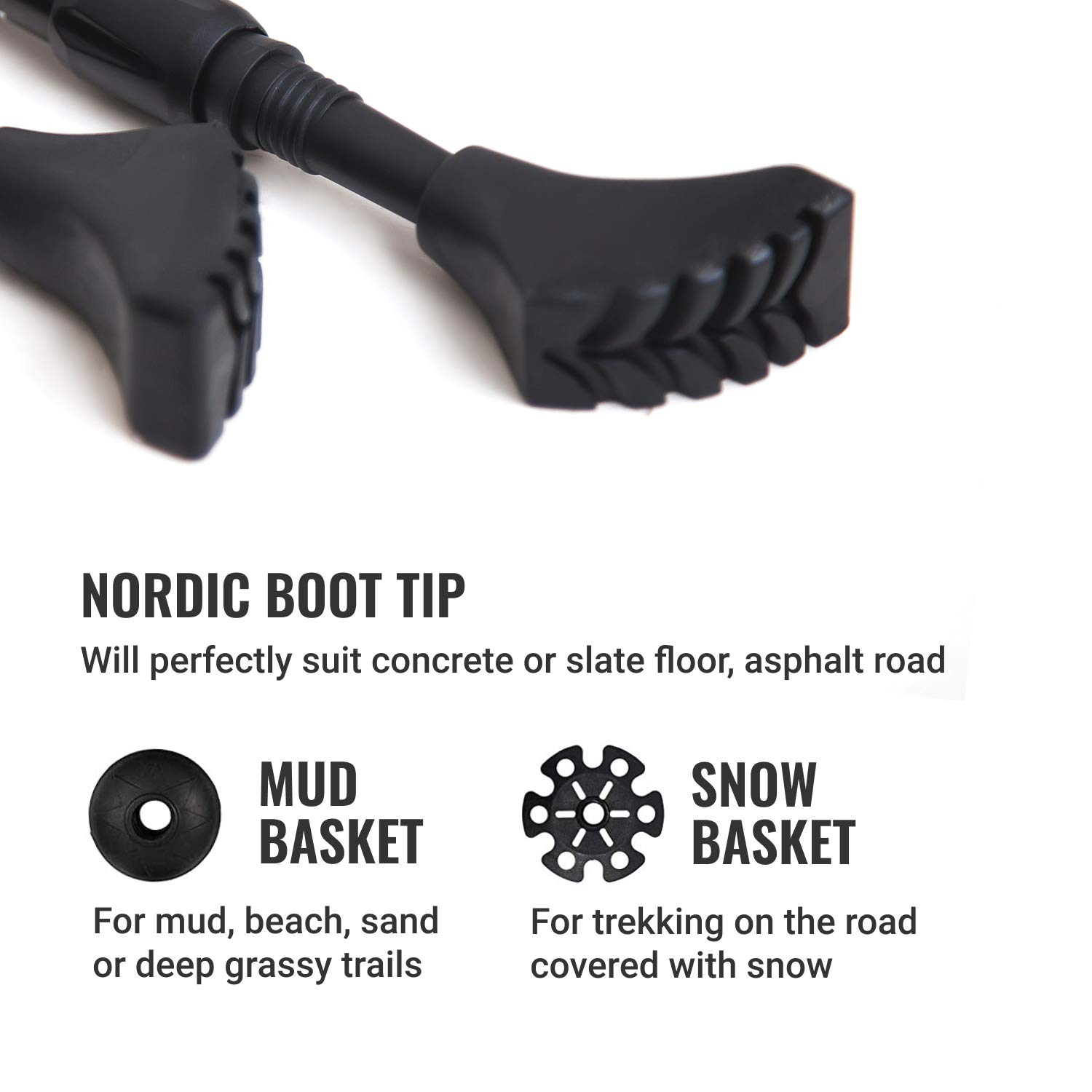 GESS Classic Walker Trekking Poles 2pc/Set, Adjustable Lightweight Nordic Walking Sticks, Aluminum Telescopic Hiking Accessories, Trail Camping Hike
