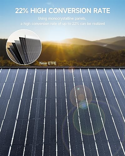 Geelhertz 100W Portable Solar Panel, Foldable with Carry Case, High 22% Efficiency, IP65 Water & Dustproof Design for Camping, RVs, or Backyard Use
