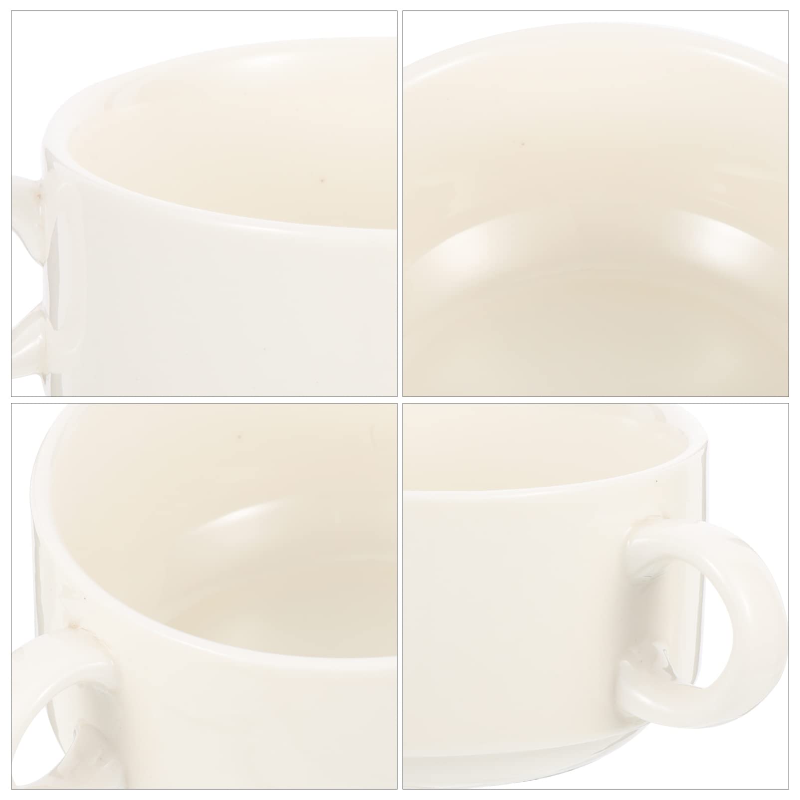 Hemoton Handle Soup Bowl Soup Bowls with Handles Ceramic Serving Bowls Porcelain Ramekin Bowl Set for Salad Cereal Dessert Ice Cream Stew Bowl White Soup Bowl Soup Bowl Soup Bowl Soup Bowl Soup Bowl