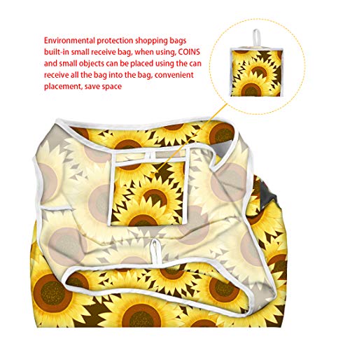 Jeiento Blue Butterfly Reusable Grocery Bags Foldable Washable Large Storage Bins Basket Water Resistant Shopping Tote Bag