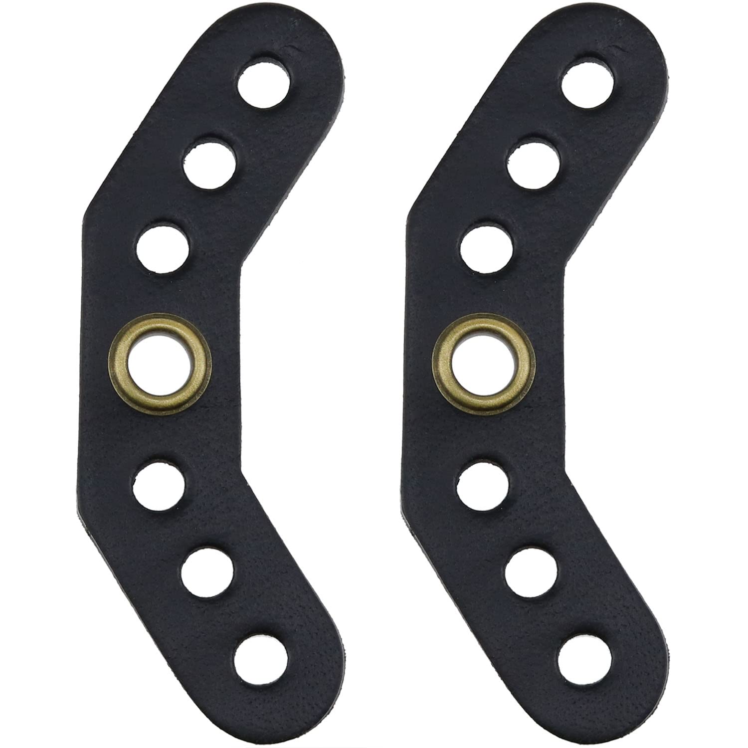 Haidong 2 pcs Leather Bow Yoke Black Leather Bow Yoke with Metal Grommet for Compound Bow Wrist Sling