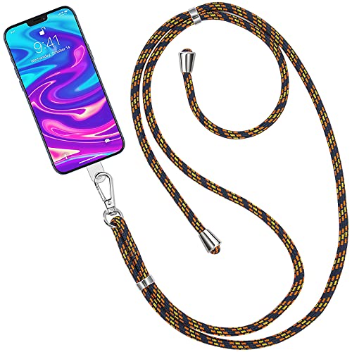 Rulnfichy Key Lanyard for Women Men Girls, Crossbody Cell Phone Lanyards for Around The Neck, Anti Theft Keychain with Adjustable Shoulder Strap, Compatible with Most Phones (‎‎Dazzling)