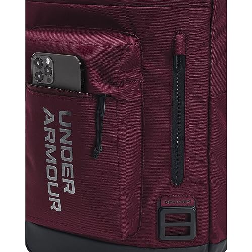 Under Armour Halftime Backpack, (601) Dark Maroon/Black/Metallic Black, One Size Fits All