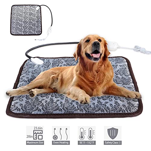 Pet Heating Pad, Small Waterproof Electric Blanket for Pet Dog and Cat, 17.7''x17.7'' Electric Heating Pad Anti-bite Wear Resistant Temperature Constant
