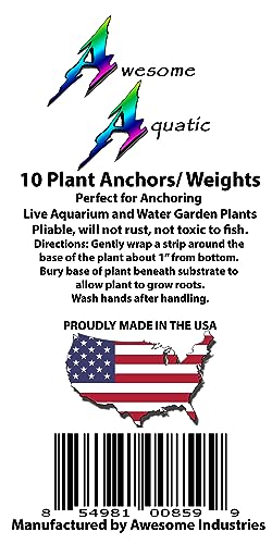 Plant Anchors/Weights Strips Lead Ribbon Live Plants Awesome Aquatic Weight Anchor Aquarium (10 Pack Strips)