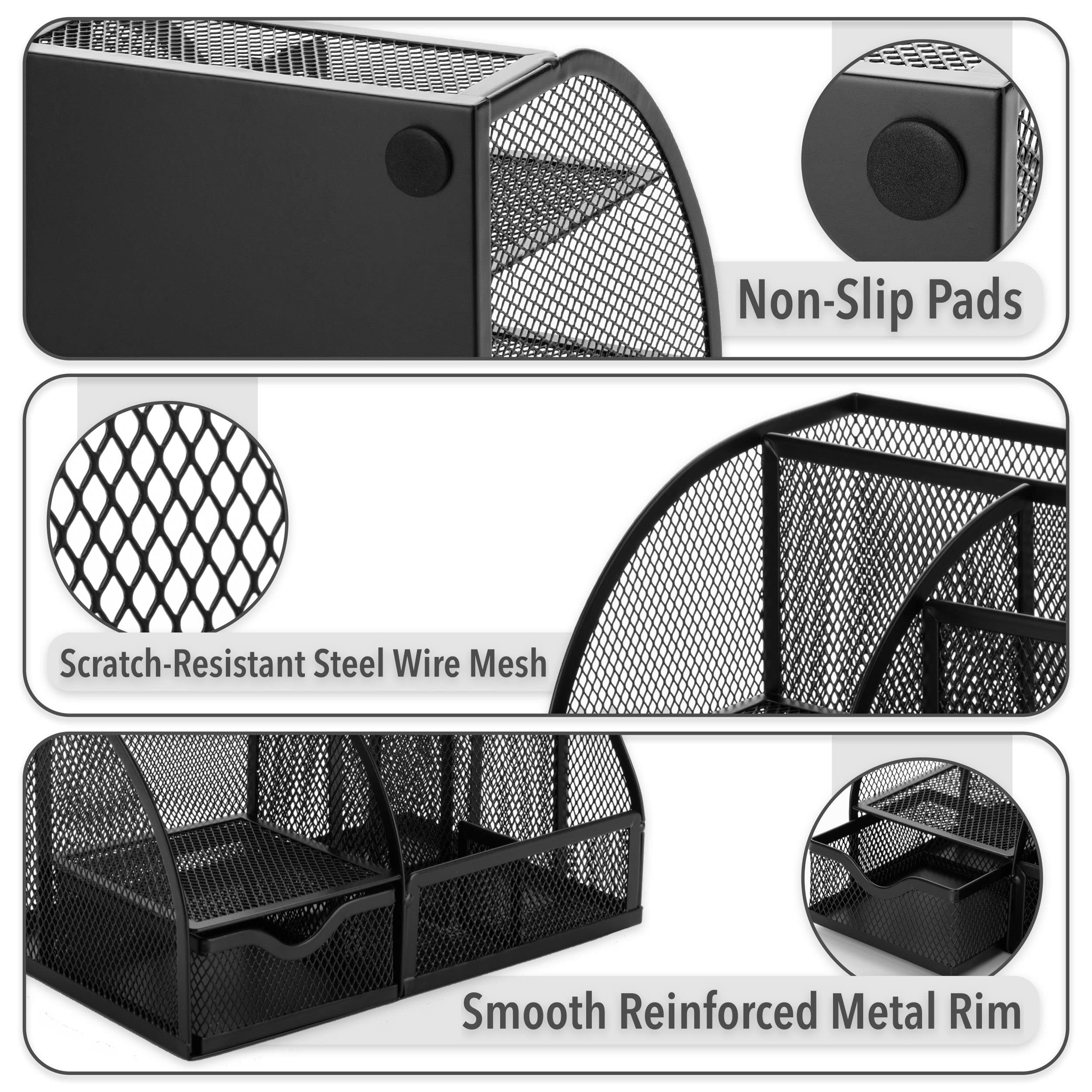 Mr. Pen- Mesh Desk Organizer, Black, Pen Holders Organizers, Desk Pencil Organizer, Pen /Pencil Holder, Pen Organizer for Desk