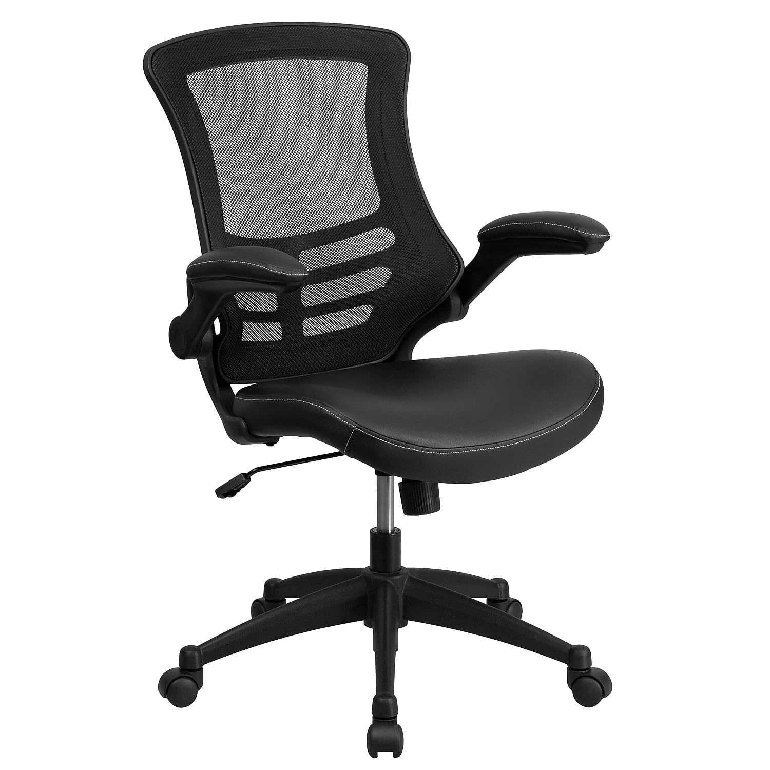 Flash Furniture Work From Home Kit - Black Computer Desk, Ergonomic Mesh/LeatherSoft Office Chair and Locking Mobile Filing Cabinet