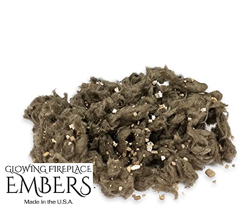 Gas Fireplace Glowing Embers, Rock Wool and Vermiculite Blend for Vented Gas Log Sets, Inserts and Fireplaces, Extra Large Bag 8 oz, Made in The U.S.A.