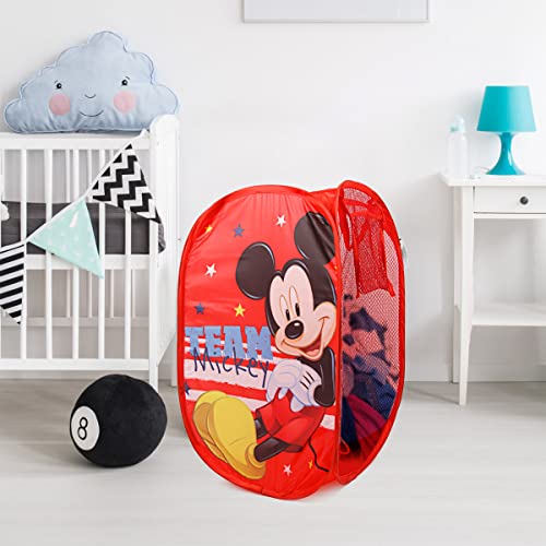 Mickey Pop Up Hamper with Durable Carry Handles, 21" H x 13.5" W X 13.5" L