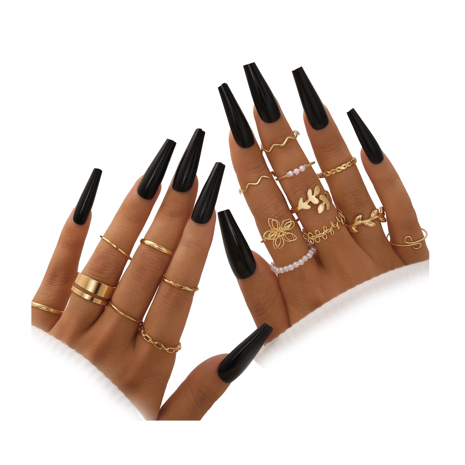 FAXHION 27 Pcs Gold Knuckle Rings Set for Women, Vintage Stackable Boho Snake Finger Rings, Midi Hollow Rings Pack (B-Silver Y2K)