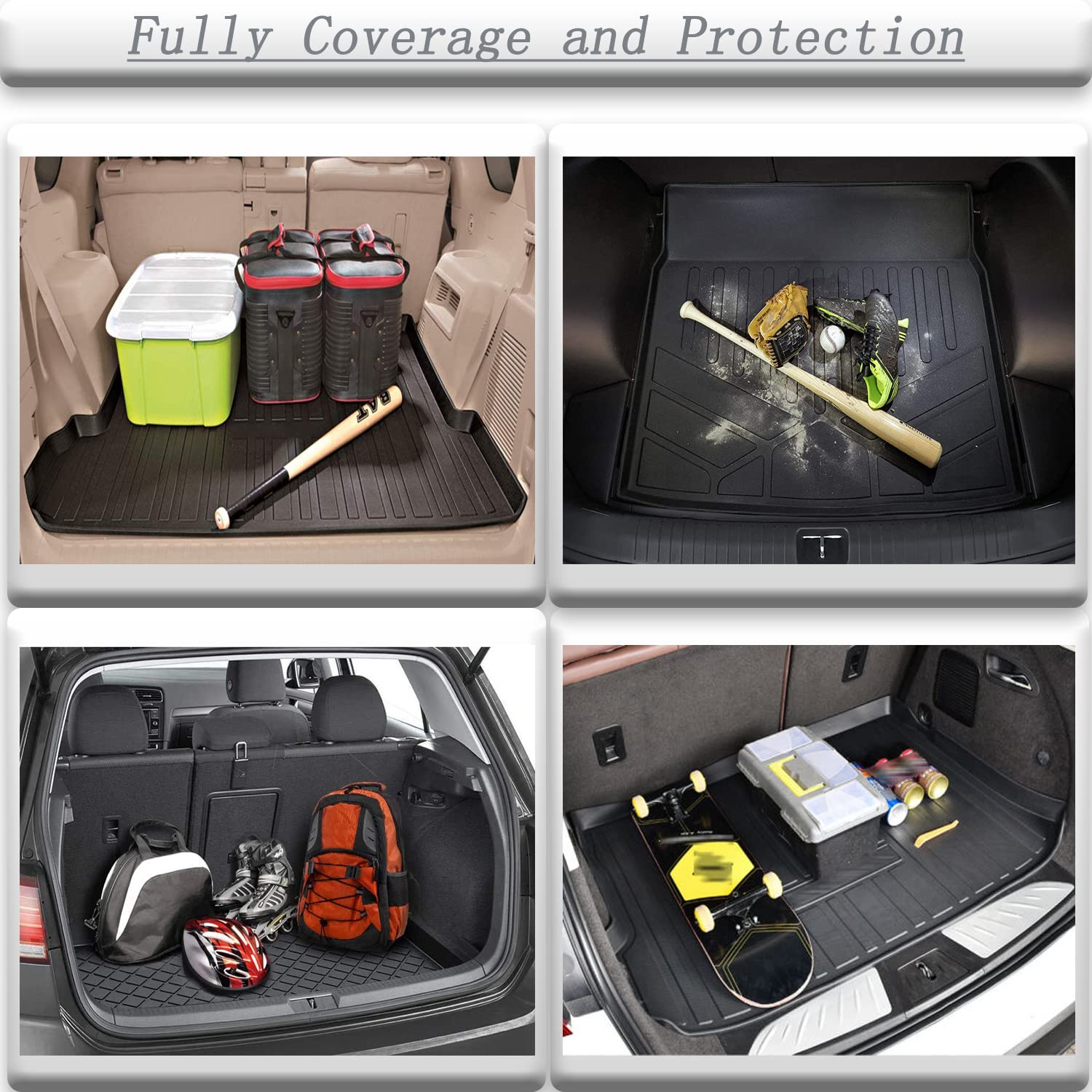 Explorer Cargo Liners - All Weather Protection Rear Cargo Trunk Tray Floor Mats Compatible with 2011-2019 Ford Explorer with 5 Seats,3D Modeling Waterproof Durable Odorless TPO Accessories Custom-Fit