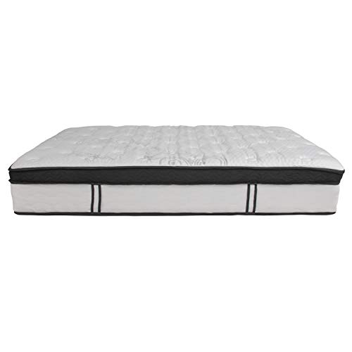 Flash Furniture Capri Comfortable Sleep 12 Inch CertiPUR-US Certified Memory Foam & Pocket Spring Mattress, Full Mattress in a Box White