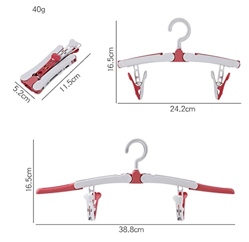 Travel Outdoor Folding Clothes Hanger, Storage Clothes Hanger, Student Clothes Hanger, Clothes Support, Household Clothes Hanger, Underwear Rack Red