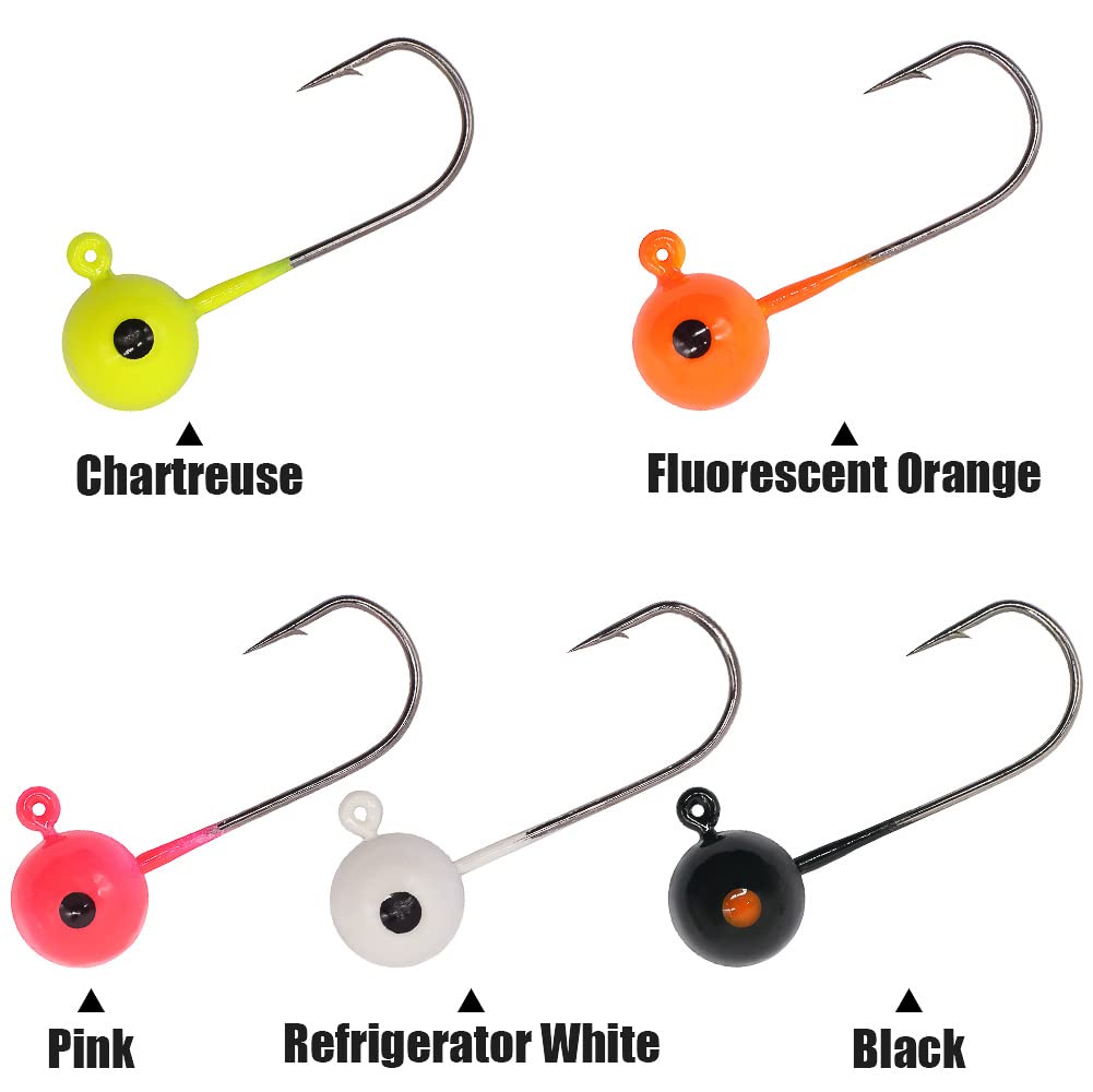 Fly-Tying-Jig-Heads Jig-Tying-Materials DIY Crappie Trout Flies (1/124 oz-50 Pack)
