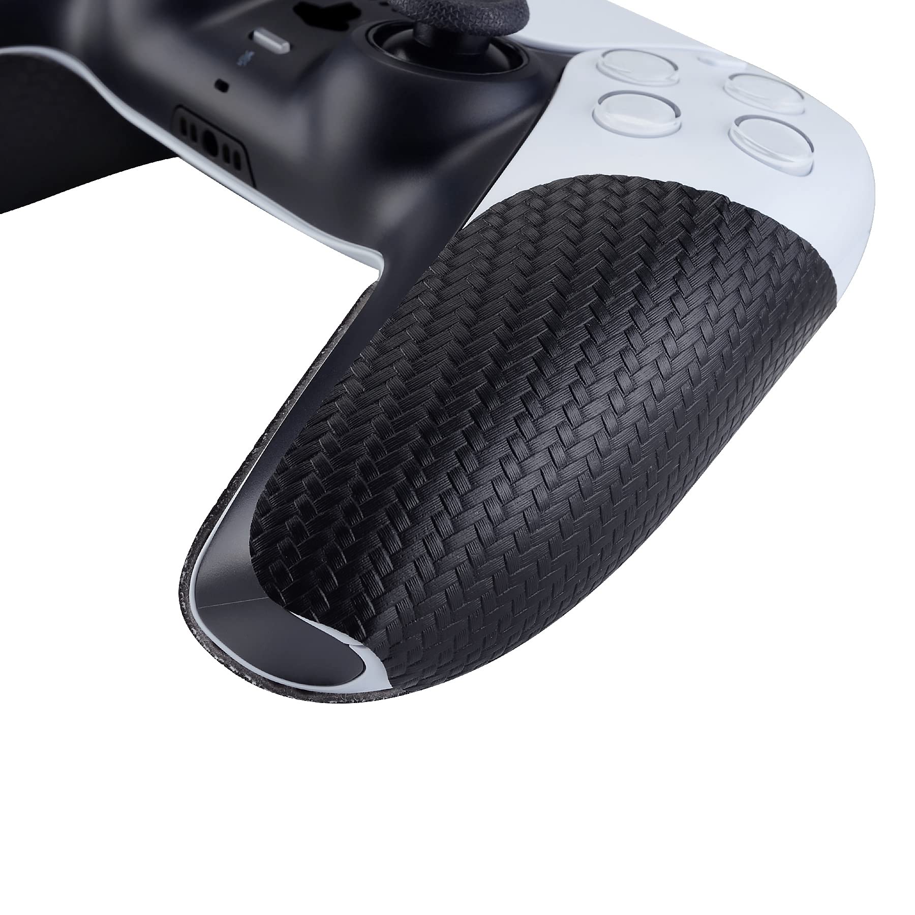 eXtremeRate PlayVital Anti-Skid Sweat-Absorbent Controller Grip for ps5 Controller, Professional Textured Soft Rubber Pads Handle Grips for ps5 Controller - Carbon Fiber
