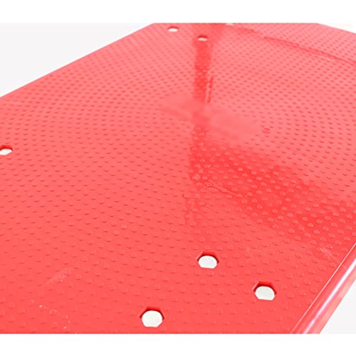 Generic Platform Hand Truck Flatbed Cart Small Platform Truck with Plastic Deck and Metal Handle Folding Trolley Easy Storage and High Load Capacity Red Foldable (Size : 440lb-4in Wheels)