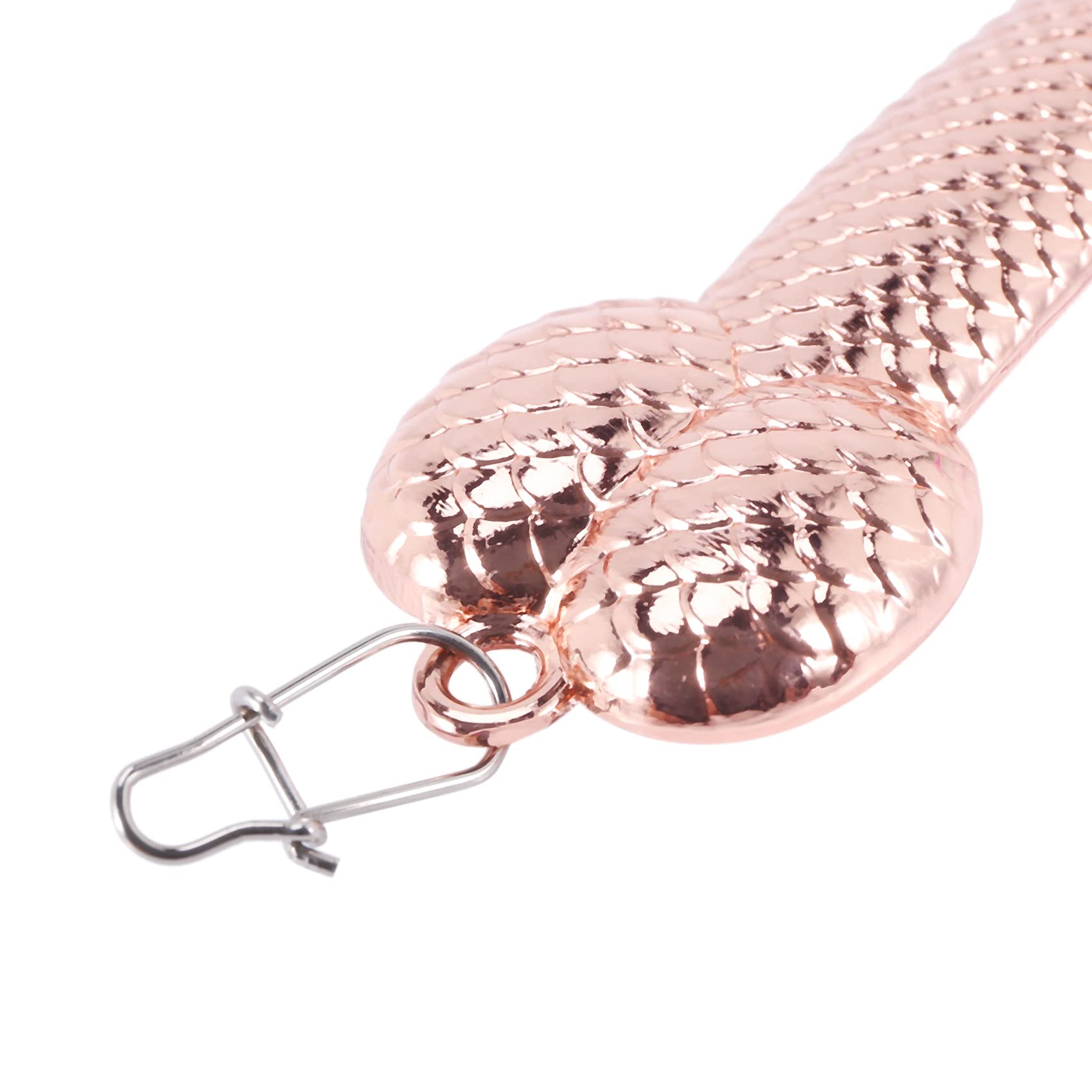 Fayme 1Pcs Fishing Lures Tackle Hook Dick Spinner Spoon Pike VIB Wobble Tackle Hook(Rose Gold 21g)