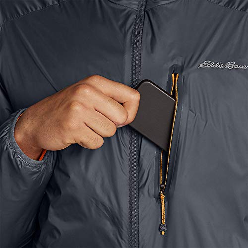 Eddie Bauer Men's EverTherm 2.0 Down Hooded Jacket, Storm, Large