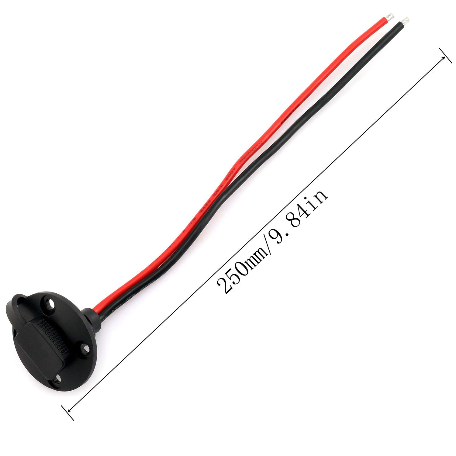 E-outstanding 1PCS SAE Weatherproof Socket Sidewall Port Single Head Line 25cm Solar Quick Connect Panel Mount 12AWG