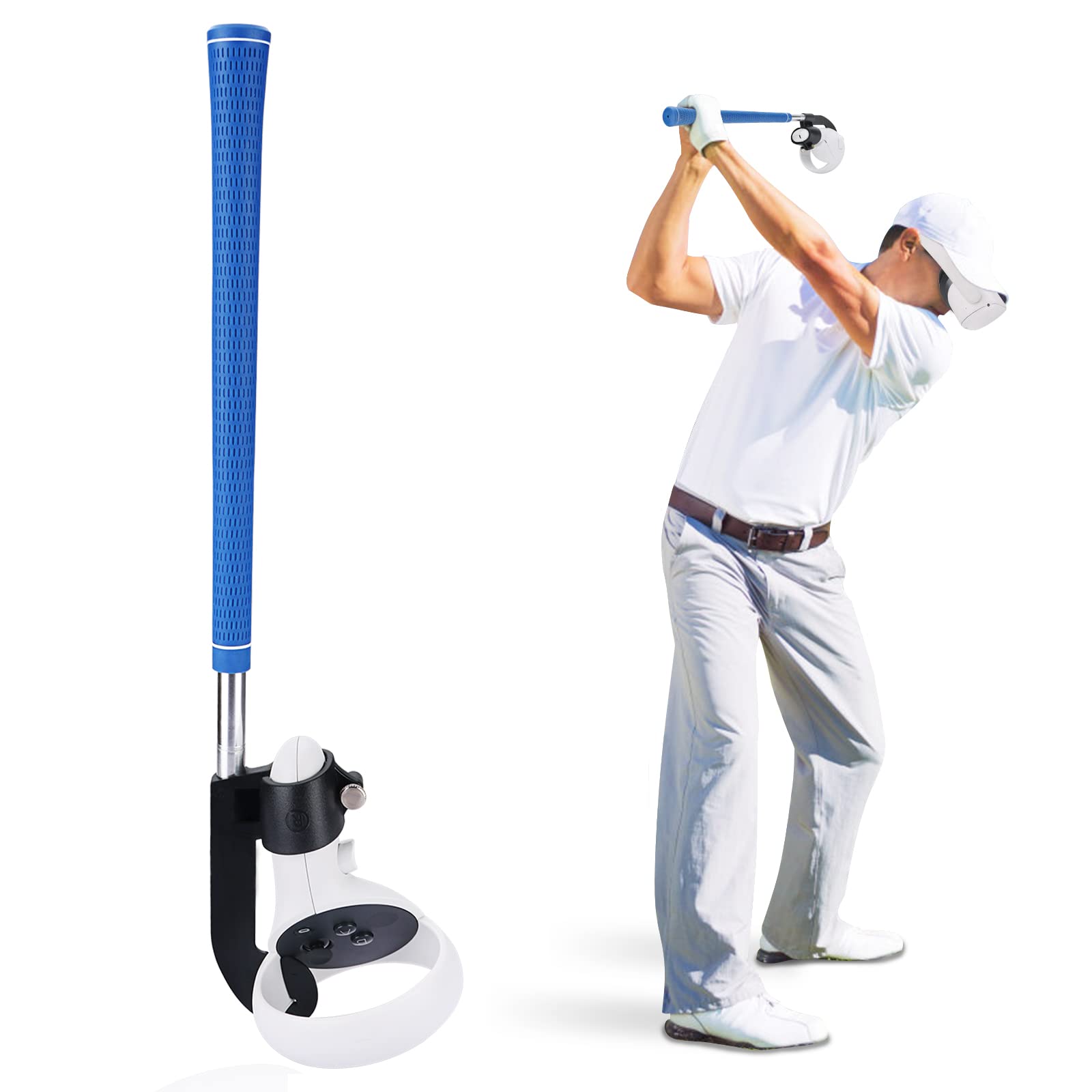 Golf Club Attachment Accessory Grip Handle VR Controller Compatible with The Oculus Quest 2 (Right)