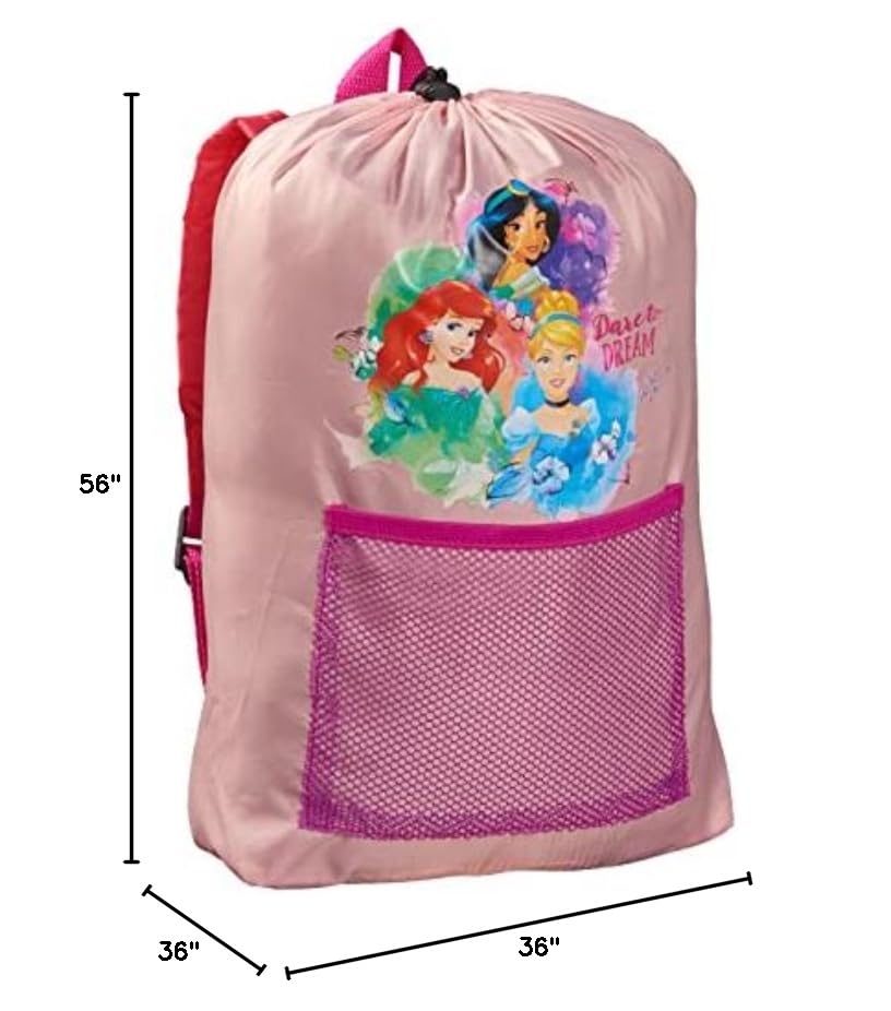 Exxel Outdoors Disney Princess Kids Camp Set - Tent, Backpack, Sleeping Bag and Flashlight - 4 Piece Indoor/Outdoor Princess Kids Set,Multi,D-4SLGFL20PRN