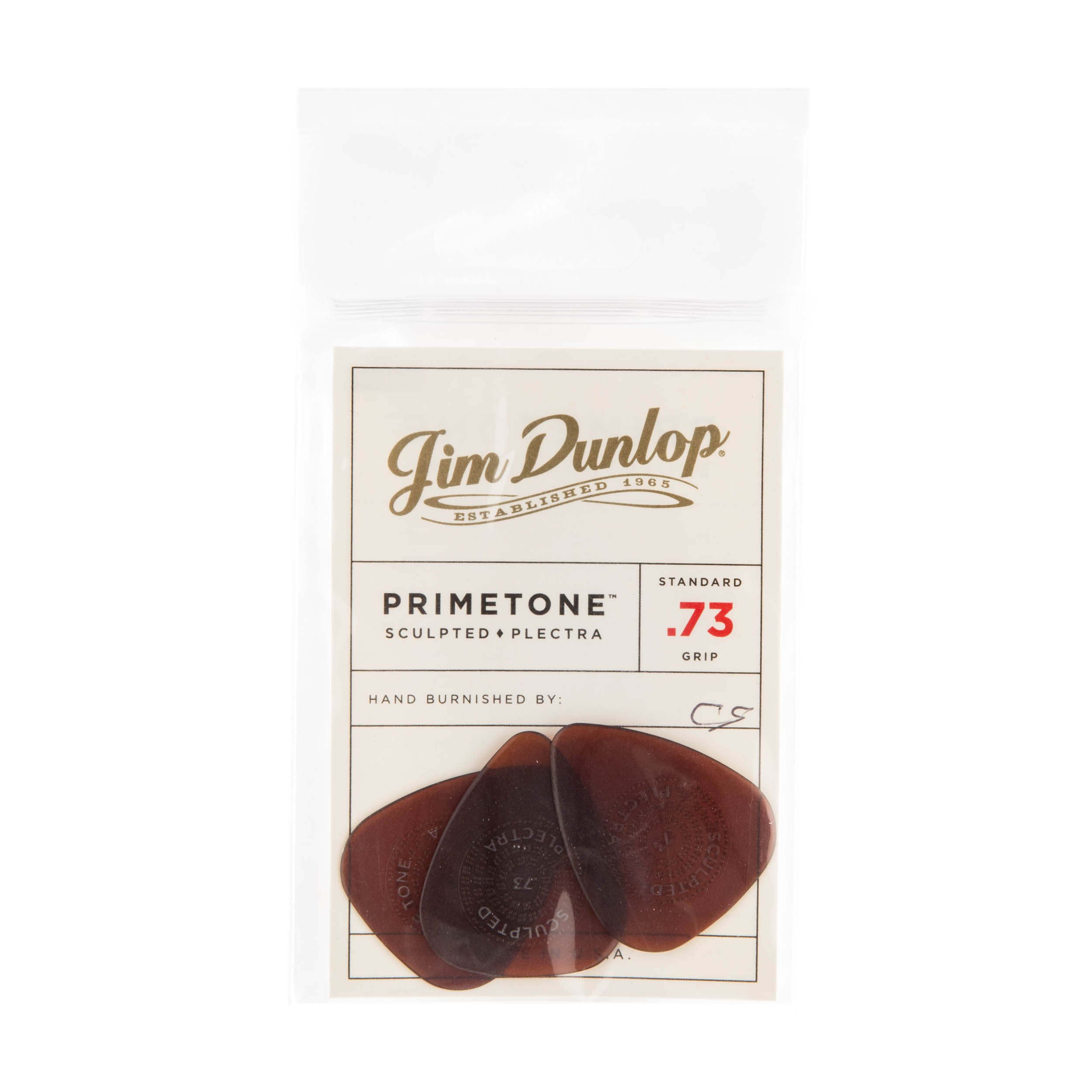 Dunlop Primetone Standard .73mm Sculpted Plectra with Grip , 3 Pack