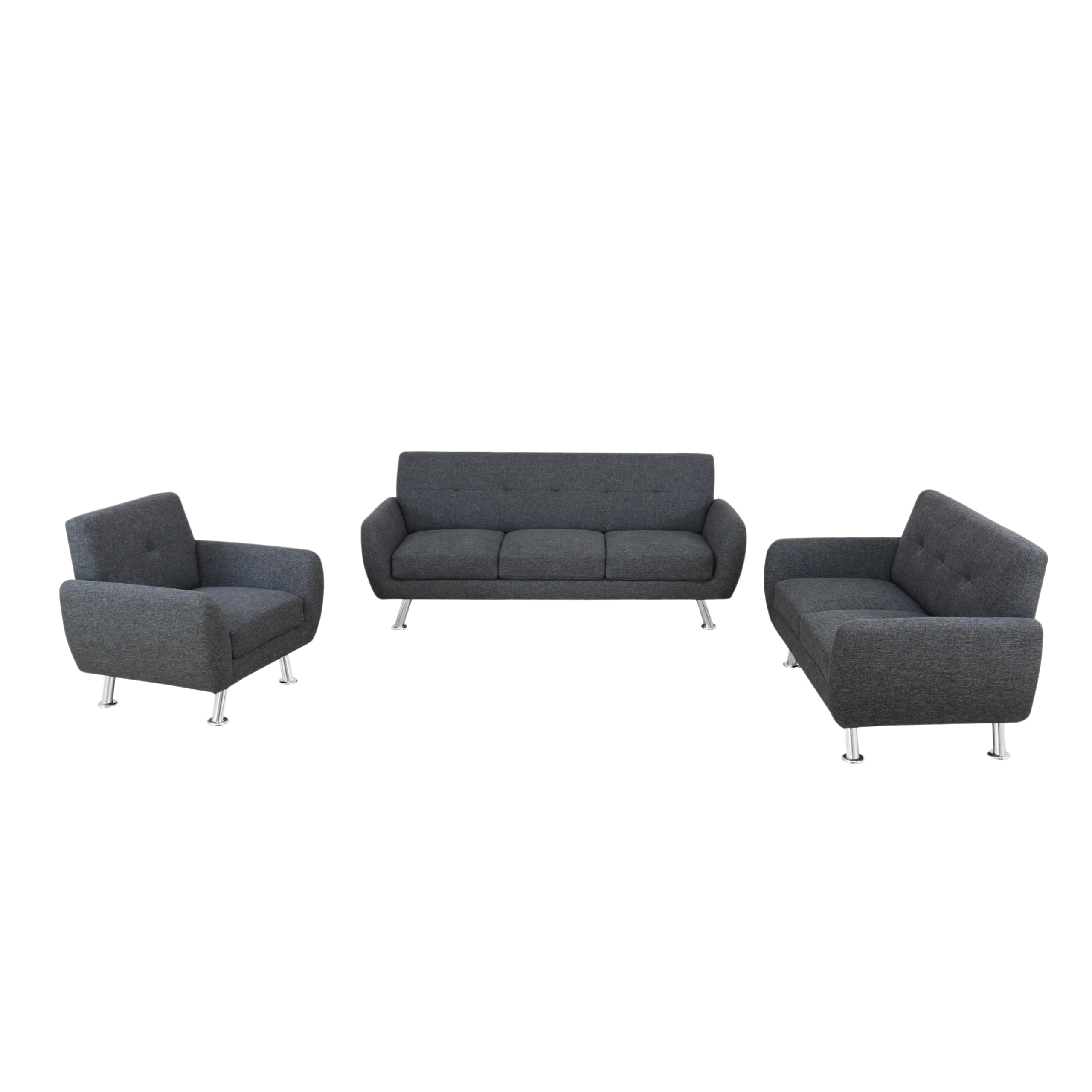 NicBex Loveseat Sofa Couch Contemporary Sofa Couch for Living Room 2-Seater Sofa with Solid Frame Modern Sofa Couches with Linen Fabric Stylish Living Room Furniture, Black Grey
