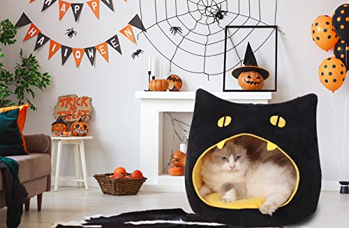 LyssKMK Cat Halloween Bed Rabbit Halloween Bed Cave Rabbit Sleeping Bed Bunny Guinea Pig Warm House Small Pet Winter Hideout for Kitten Rabbit Dwarf Bunny Ferret Chinchilla Hedgehog