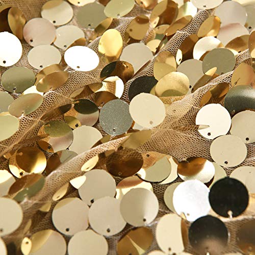 SFN Gold Payatte Sequin Drapes Curtains Panels,Fashion 9FTx9FT Backdrop Home Party Decoration Supplies