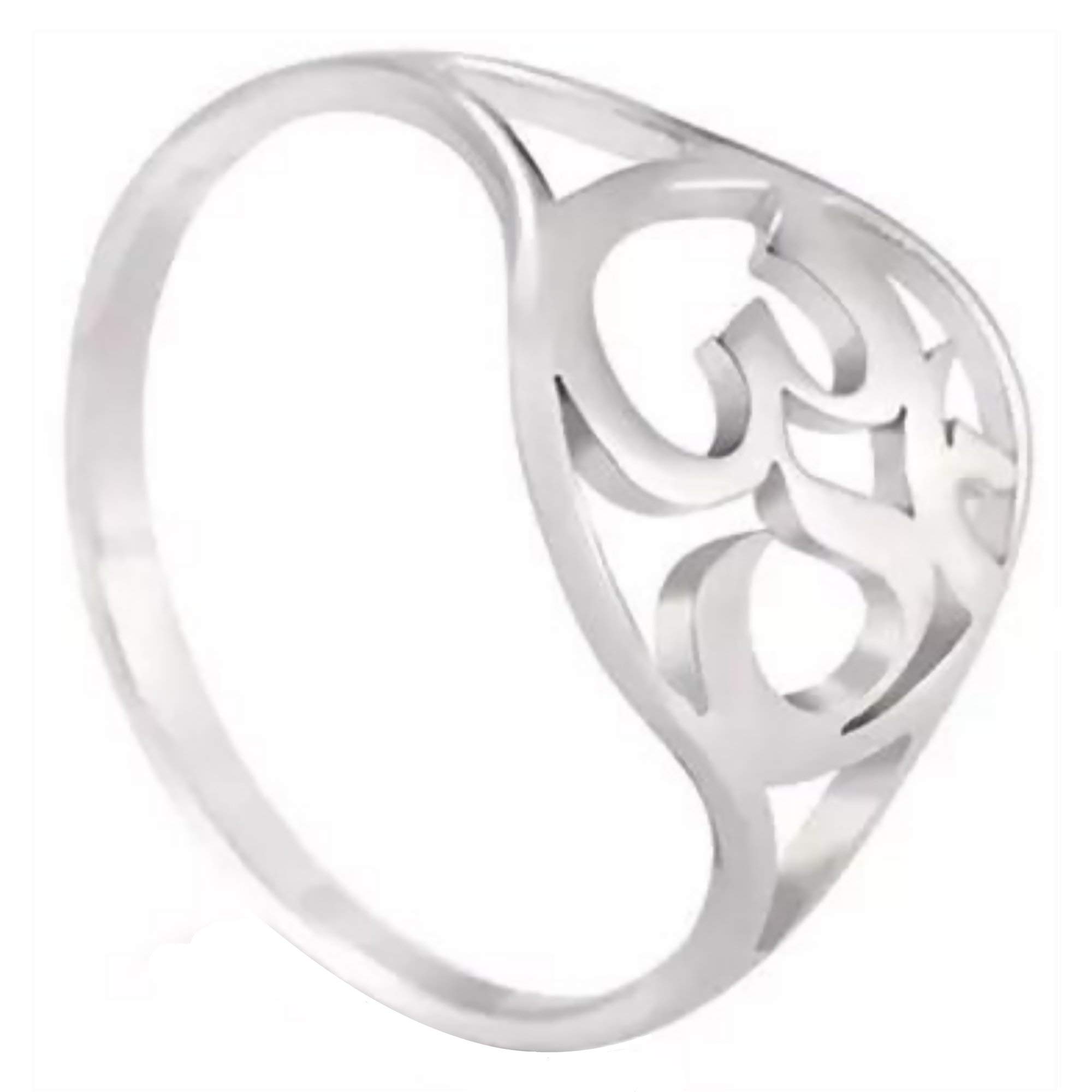 Fantasy Forge Jewelry Yoga Om Ring Womens Silver Stainless Steel Spiritual Aum Band Sizes 6.5-10 (6.5)