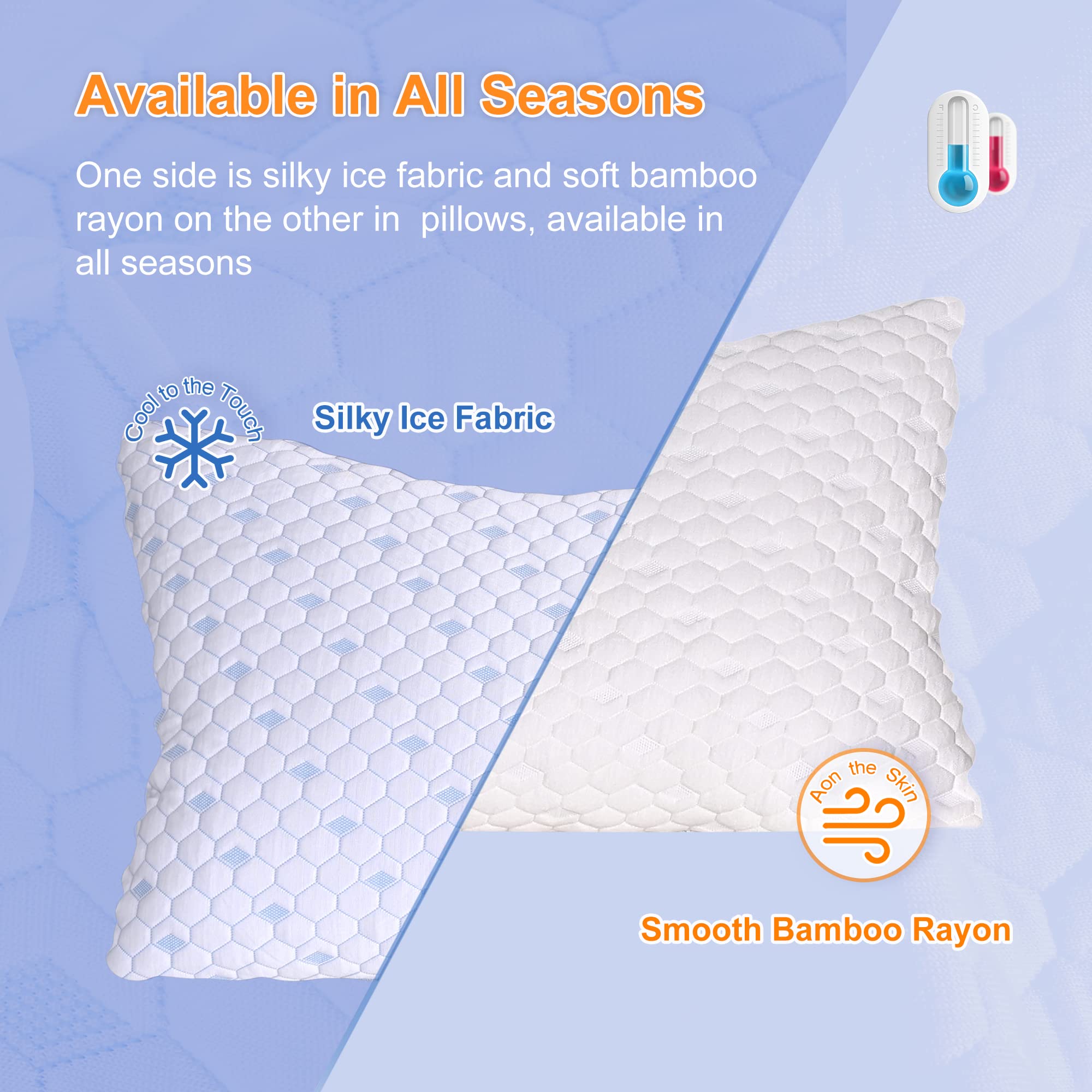 ESHINE Full Body Pillows for Adults - Full Body Pillow for Sleeping/Gel Infused Cooling Pillows/Shredded Memory Foam Pillows, Oeko-TEX/CertiPUR-US Certified, 20x54 Long PillowsâŚ