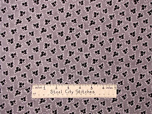 FlashPhoenix Quality Sewing Fabric – Black White Leaves Leaf Criss Cross Floral 100% Cotton Fabric 36x44 Inch by The Yard