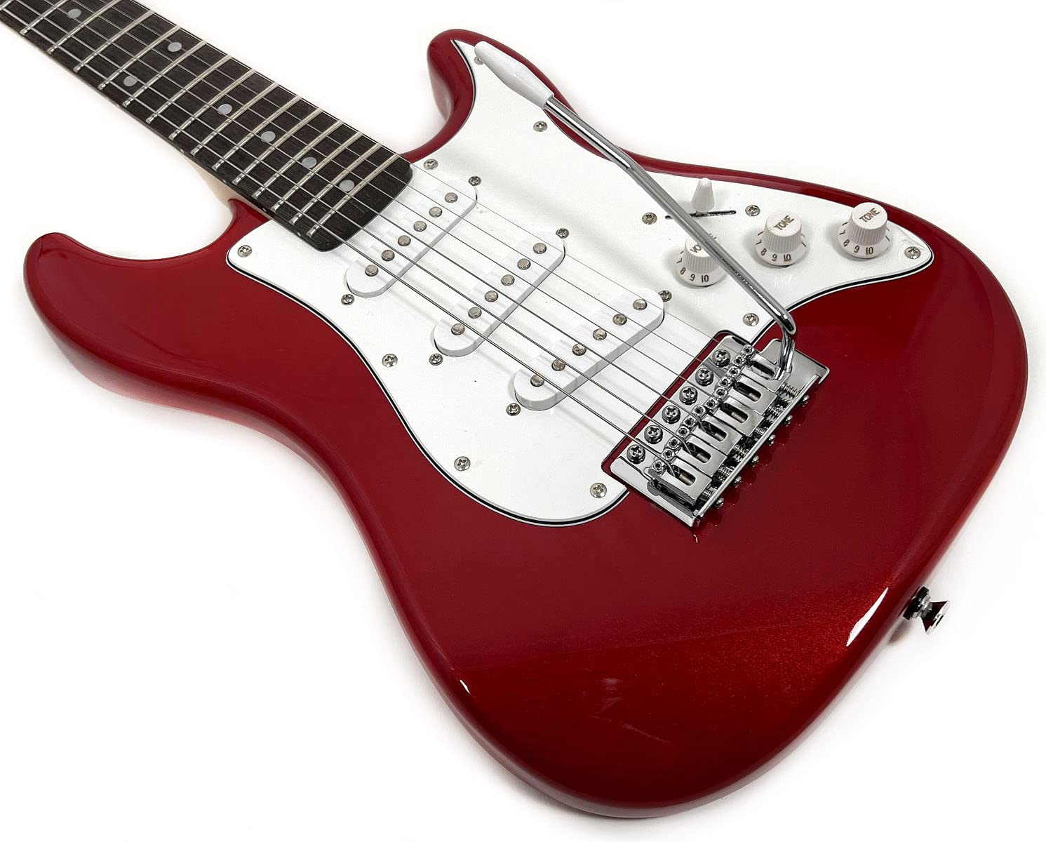 Electric Guitar Package 1/2 Size w/Pocket Amp, Strap, and Cord SX RST 1/2 CAR Short Scale Red Package