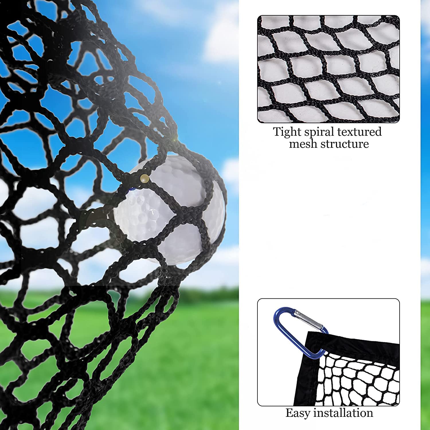 Golf Netting、Golf Ball Hitting Netting、Golf Barrier/Practice Netting,wear-Resistant and Durable Nylon Sports Netting,10 X 15 Ft