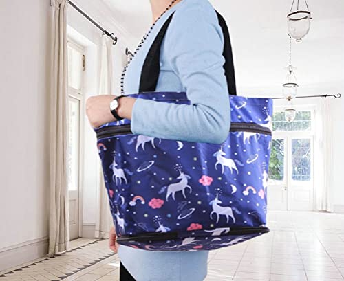 Upgrade Shopping Bag with Wheels Portable Trolley Bags Grocery Cart Hand Pulling Utility with Hand Straps Folding Shopping Cart- Larger Size & Waterproof & Strong(B0B8Y31PS5)