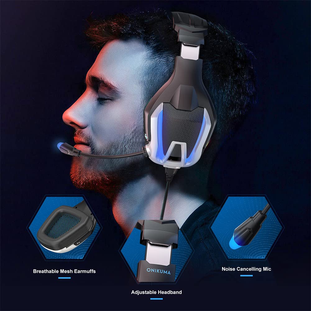 FEIYING Gaming Headset PC Gaming Headphones with Microphone Headset Over-Ear Noise Cancelling