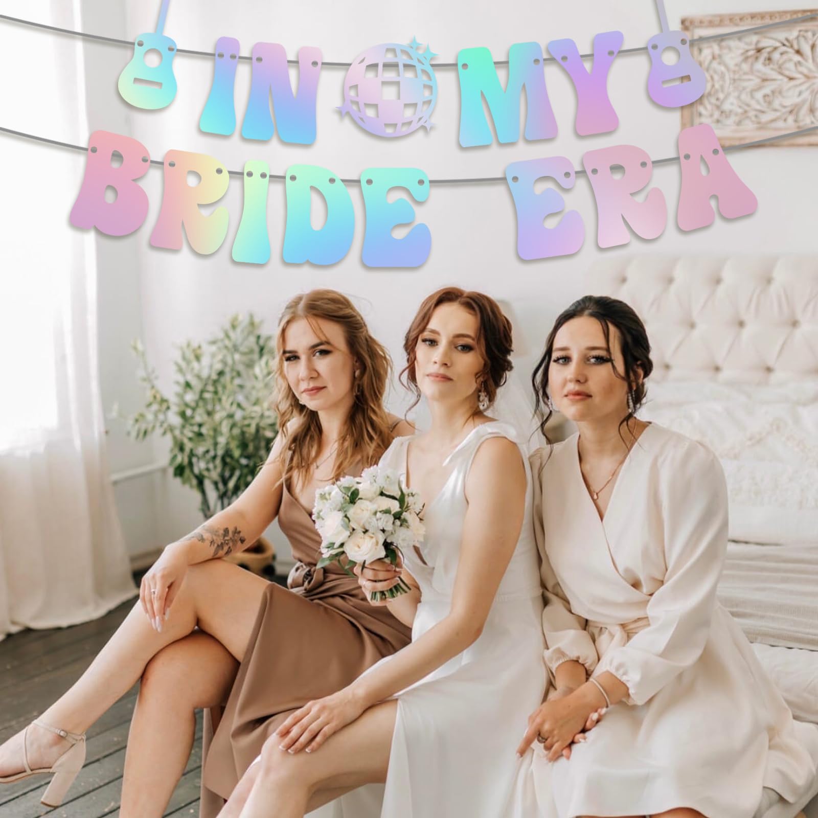 Generic in My Bride Era Banner,Glitter bridal shower party banner,in My Bride Era Decoration,Bride to Be Banner,Wedding Bridal Shower Bachelorette Party Decorations, Iridescent