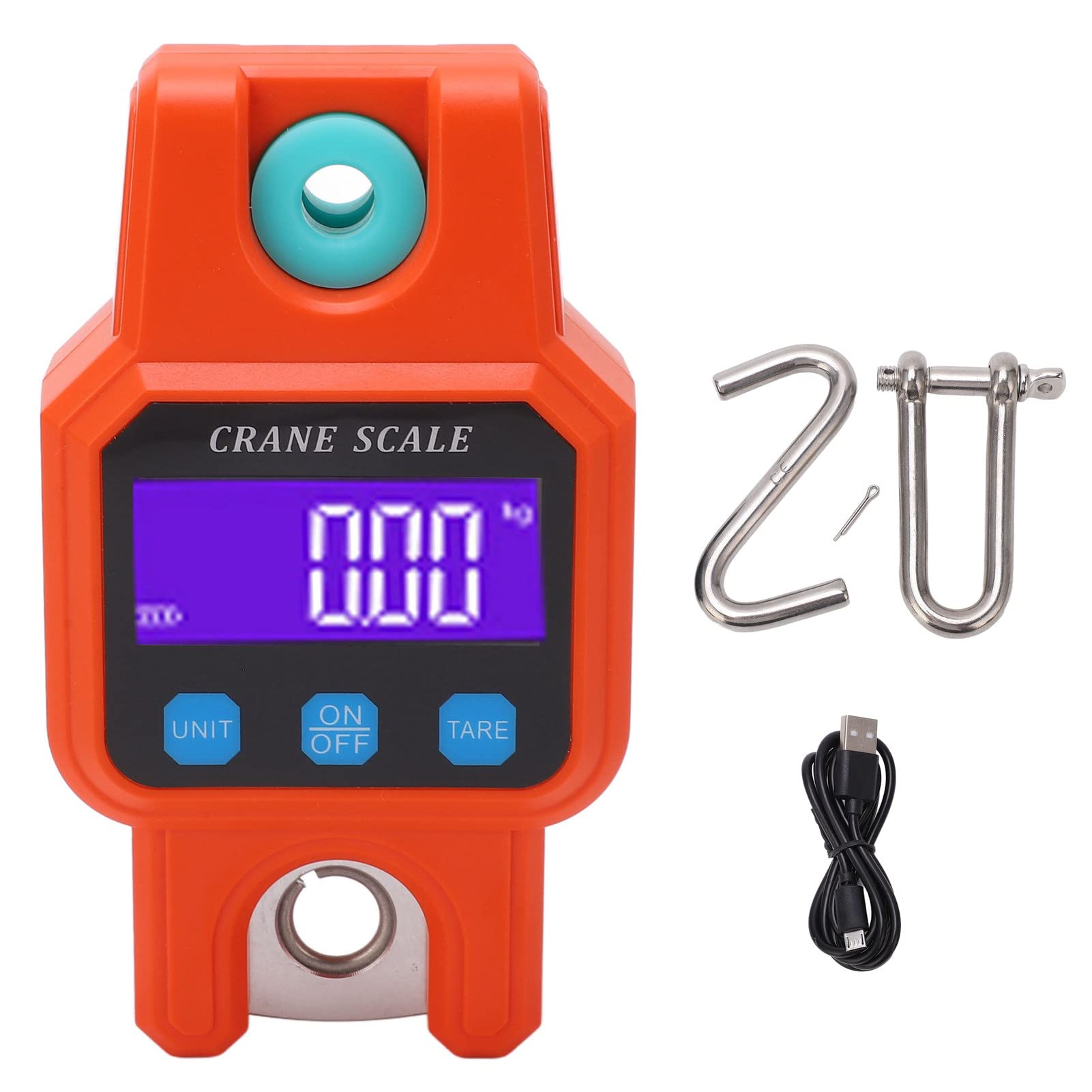 Hanging Scale, Digital Display LB KG N Crane Scale High Accuracy for Fishing (Orange)
