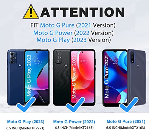 NZND Compatible with Motorola Moto G Play (2023) Case, Moto G Pure/Moto G Power (2022) with [Built-in Screen Protector], Full-Body Shockproof Protective Rugged Bumper Cover Durable Case (Fantasy)