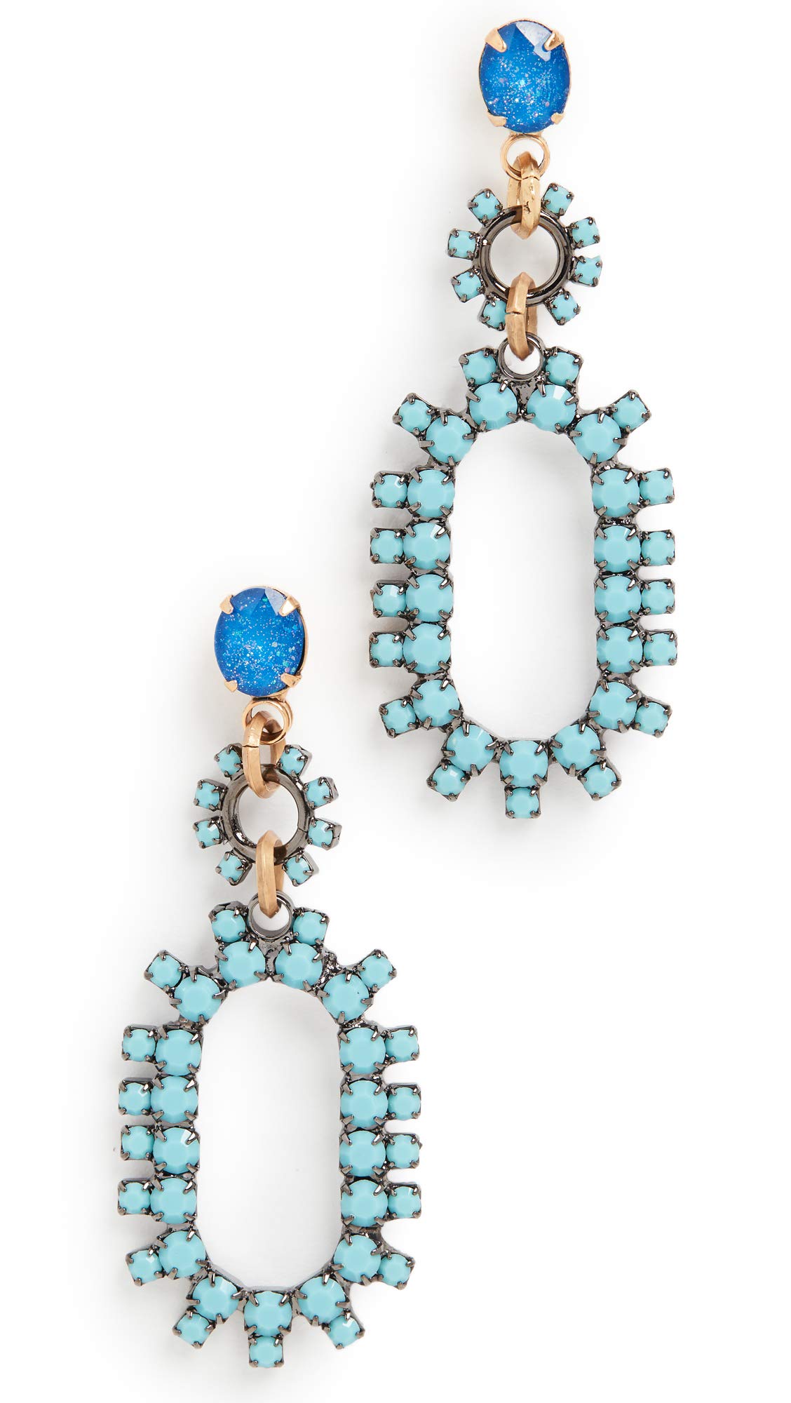 Elizabeth Cole Women's Rhiannon Earrings, Turquoise, Floral, One Size