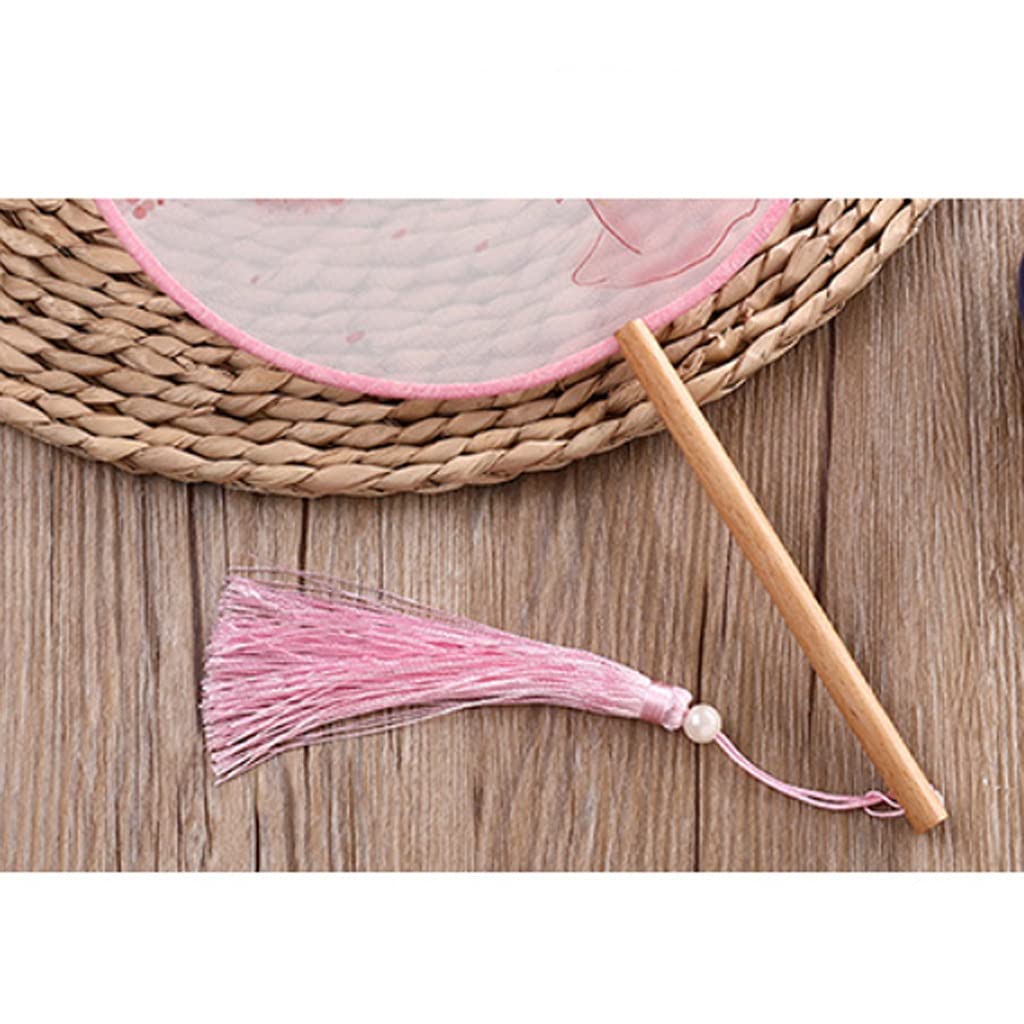 Folding Hand Fan Hand Fan Folding Fan Translucent Long Handle Ancient Style Group Fan Hanfu Costume Dance Palace Fan Chinese Style Female Fan Folding Fan (5 Pieces)
