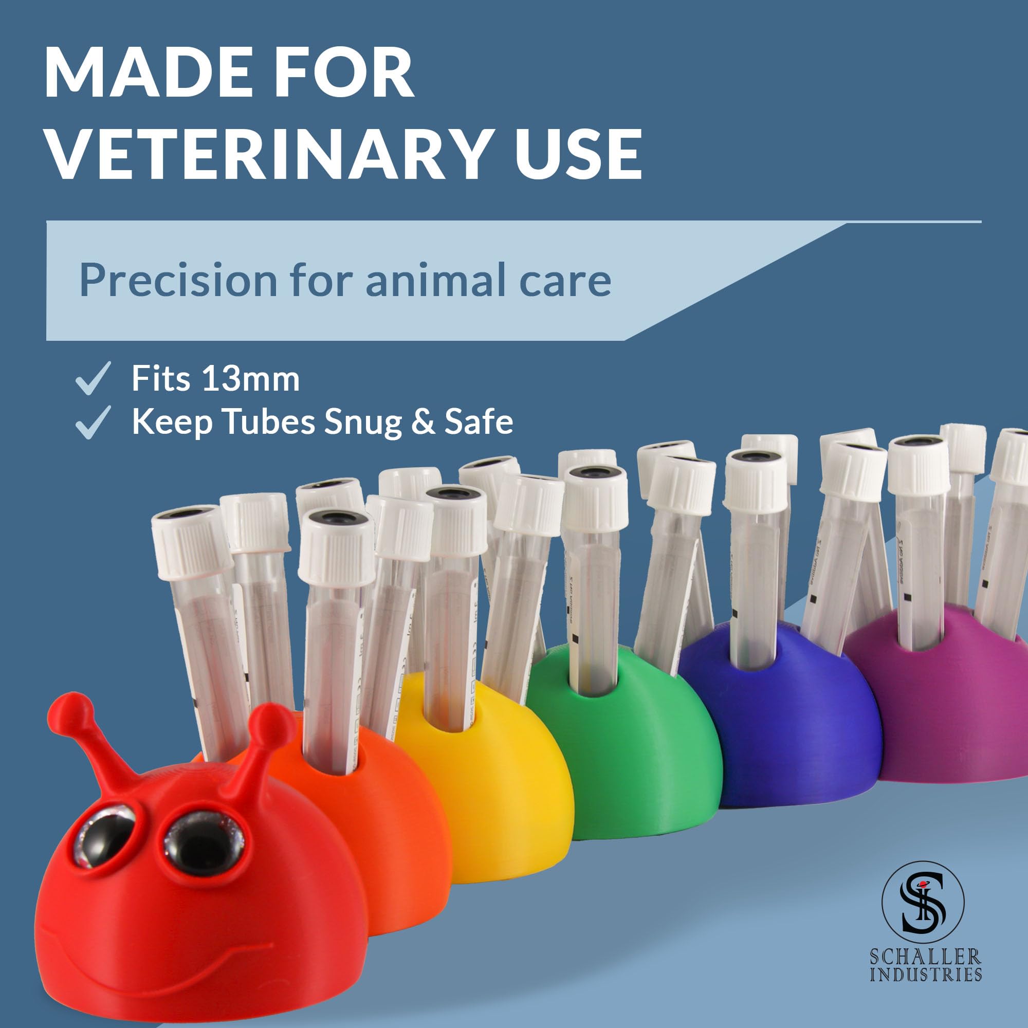 Test Tube Rack, 13mm Tube Size, Holds 20 Tubes, Fun Caterpillar Design (Rainbow, 13mm Tube Size)