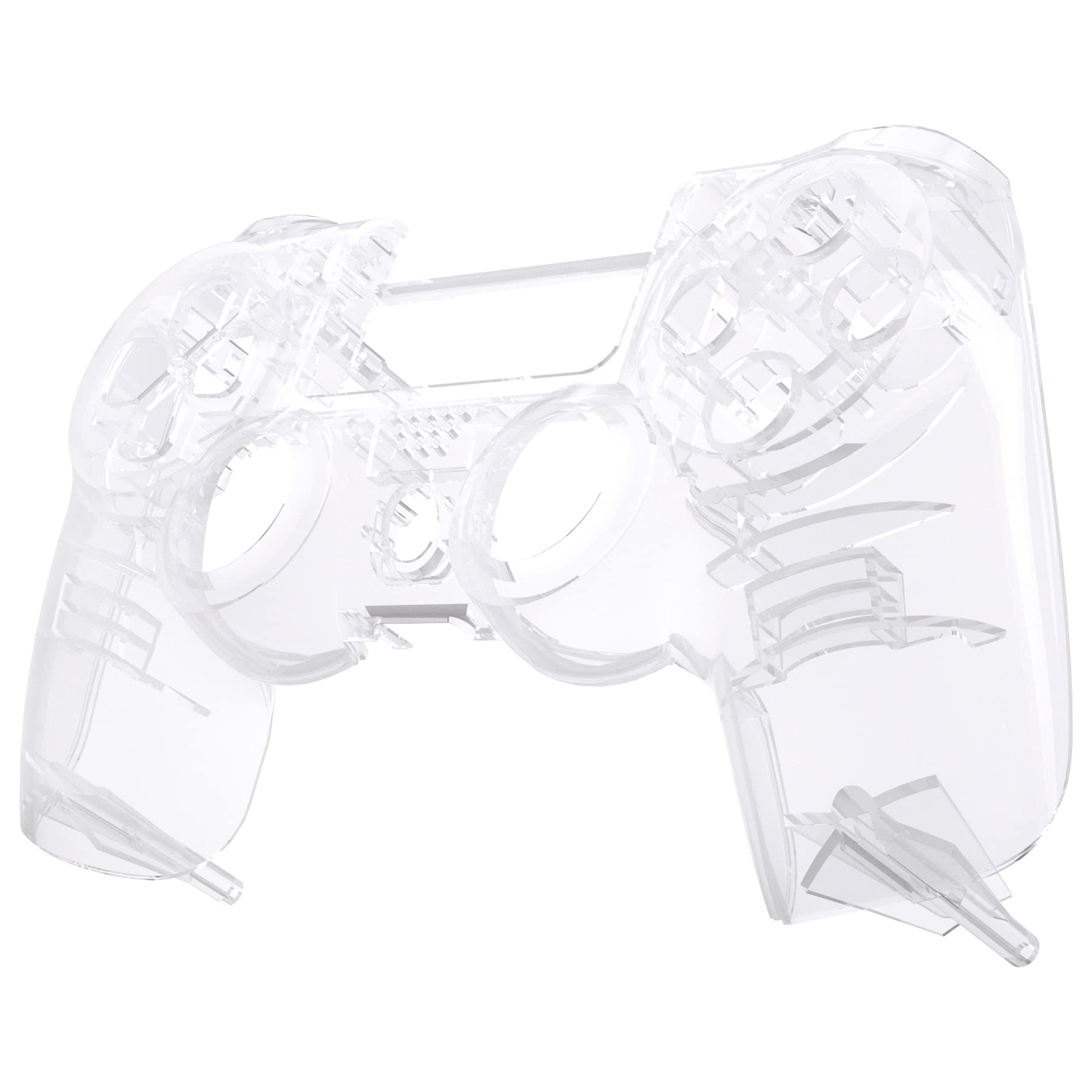 eXtremeRate Transparent Crystal Clear Purple Replacement Faceplate Front Housing Shell Compatible with ps4 Slim Pro Controller CUH-ZCT2 JDM-040/050/055 - Controller NOT Included