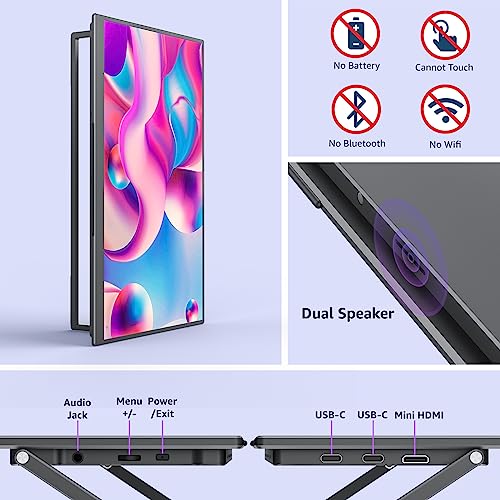 Upperizon Portable Monitor Bundle [15.6inch 4K & 16inch 2.5K] HDR IPS USB-C Travel Monitor Dual USB-C Mini HDMI Portable Display for MacBook Laptop PC Surface Xbox Switch PS5