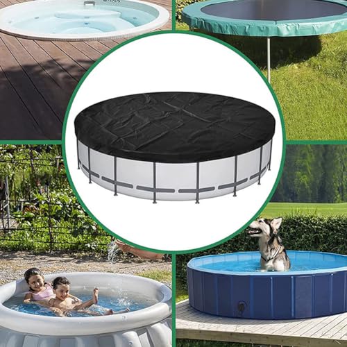 EastVita 24FT Round Winter Pool Cover for Above Ground Pools with Drawstring Design Solar Covers Protector Hot Tub Cover Black