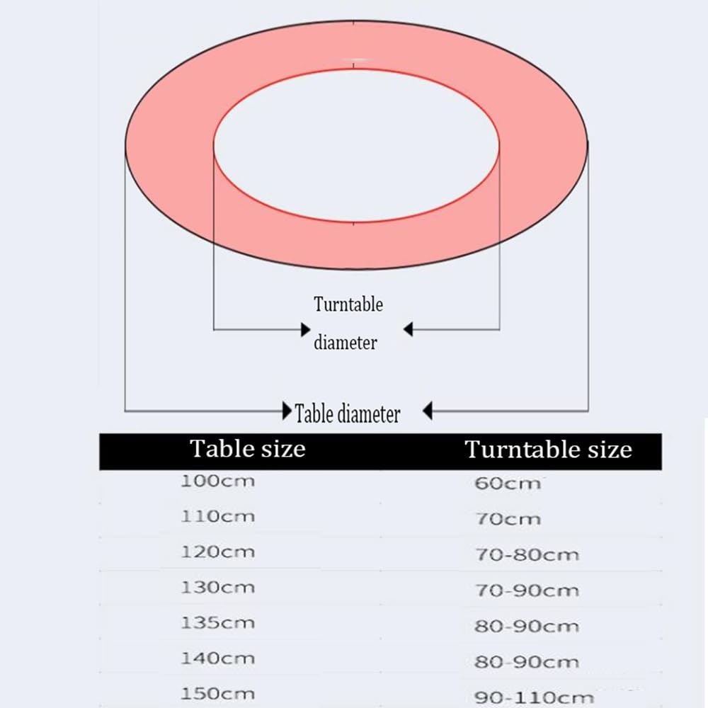 DOUKI 24" Turntable Rotating Serving Tray Glass Lazy Susan For Dining Table Large Round Tabletop Rotating Tray Round Glass Dining Table Top (Size : 24inch(60cm))
