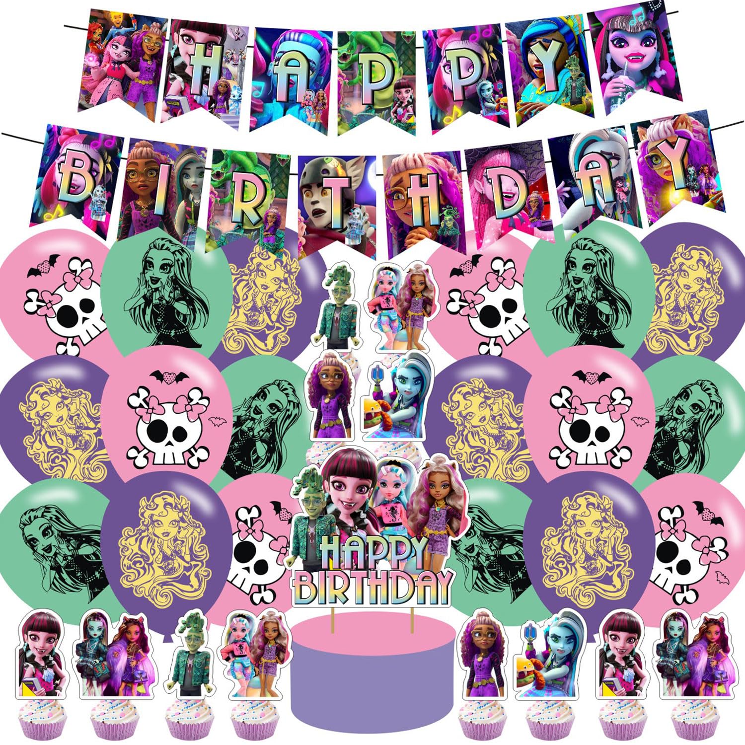 Generic ๐๐ธ๐ท๐ผ๐ฝ๐ฎ๐ป ๐๐ฒ๐ฐ๐ฑ Birthday Party Decoration, ๐๐ธ๐ท๐ผ๐ฝ๐ฎ๐ป ๐๐ฒ๐ฐ๐ฑ Include Kids Theme Birthday Banner, Cake Topper, Latex Balloons for Fans Birthday Party Supplies, Green