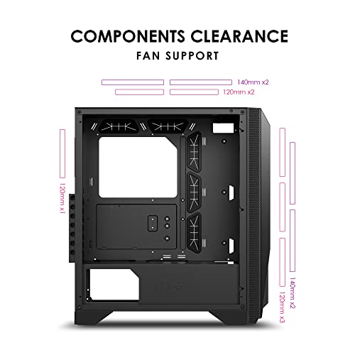MSI MPG GUNGNIR 120R - Premium Mid-Tower Gaming PC Case - Tempered Glass Side Panel - ARGB 120mm Fans - Liquid Cooling Support up to 360mm Radiator - Vented Front Panel